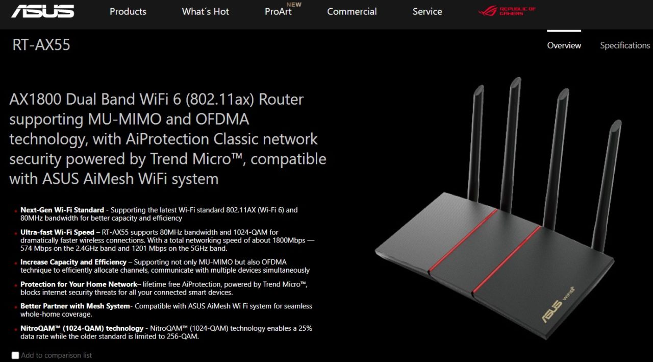 Asus 發佈入門級 Wi-Fi 6 路由器 AX55 - Qooah