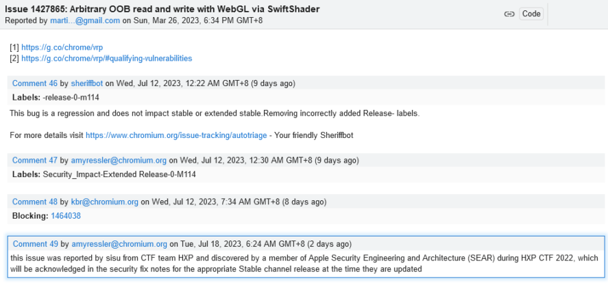 Apple 安全工程員發現 Chrome 漏洞，未有及時向 Google 報告 - Qooah