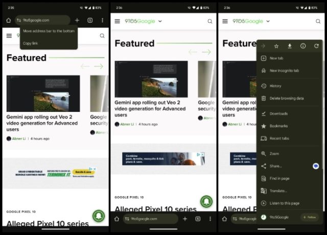 Chrome 瀏覽器 Android 版測試將網址欄搬到底部 - Qooah